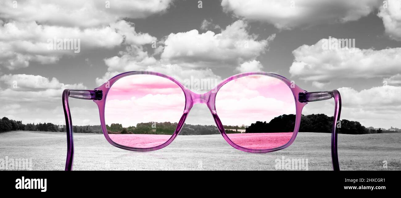 Seeing The World Through Rose Colored Glasses High Resolution Stock ...
