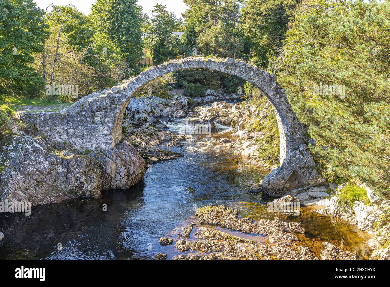 The remains of the Old Packhorse Bridge built in 1717 over the River ...