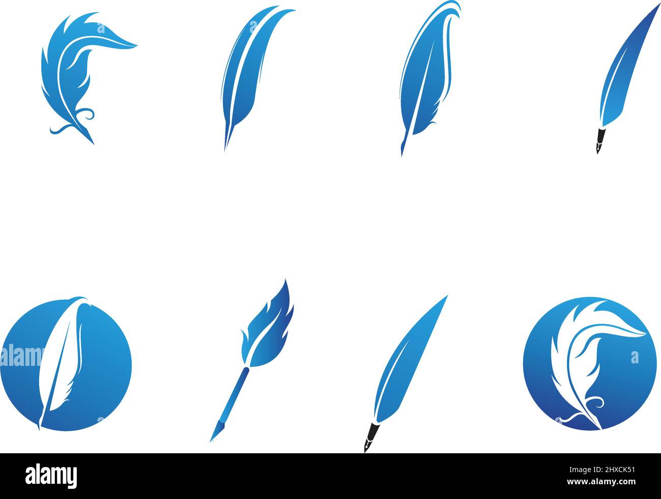 Feather pen Logo template Vector illustration Stock Vector Image & Art ...