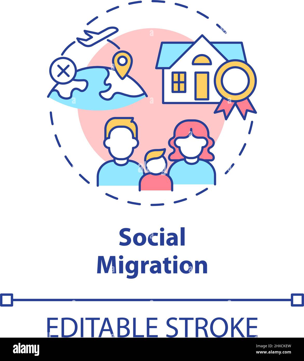 Social migration concept icon Stock Vector Image & Art - Alamy
