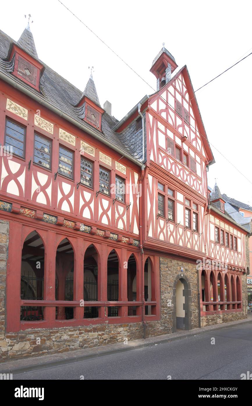 Old town hall with arcade in Lahnstein, Rhineland-Palatinate, Germany ...