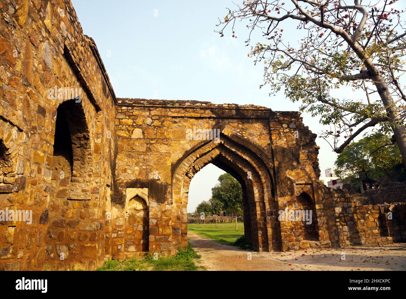 Ruins at Firoz Shah Kotla Fort in New Delhi, which was the citadel of ...