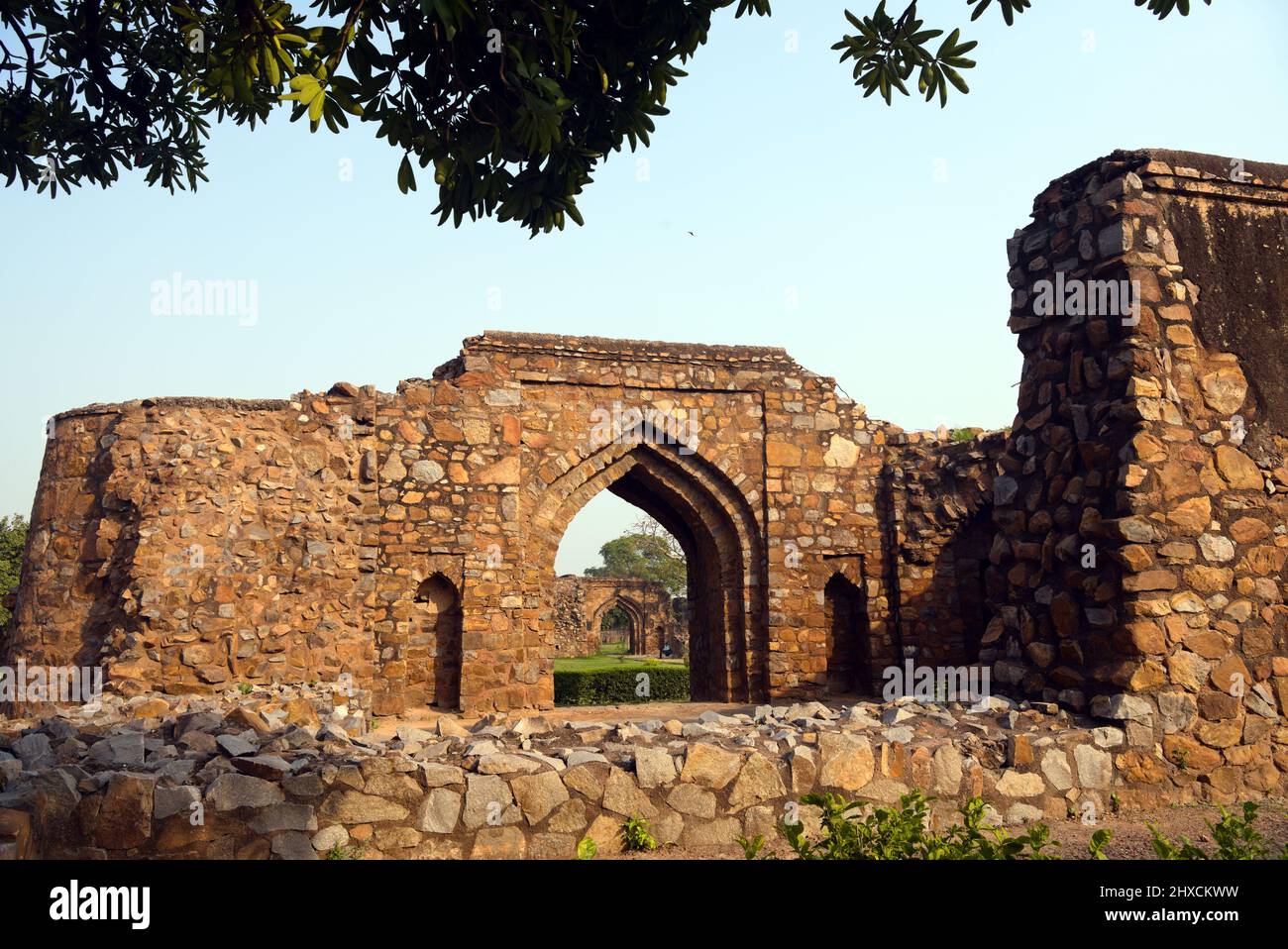 Ruins at Firoz Shah Kotla Fort in New Delhi, which was the citadel of ...