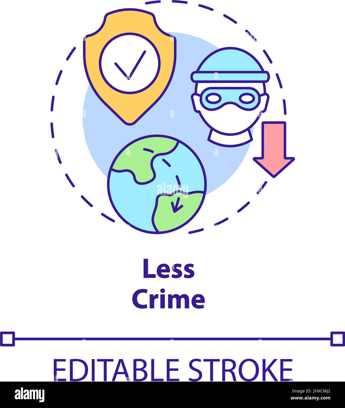 Less crime concept icon Stock Vector Image & Art - Alamy