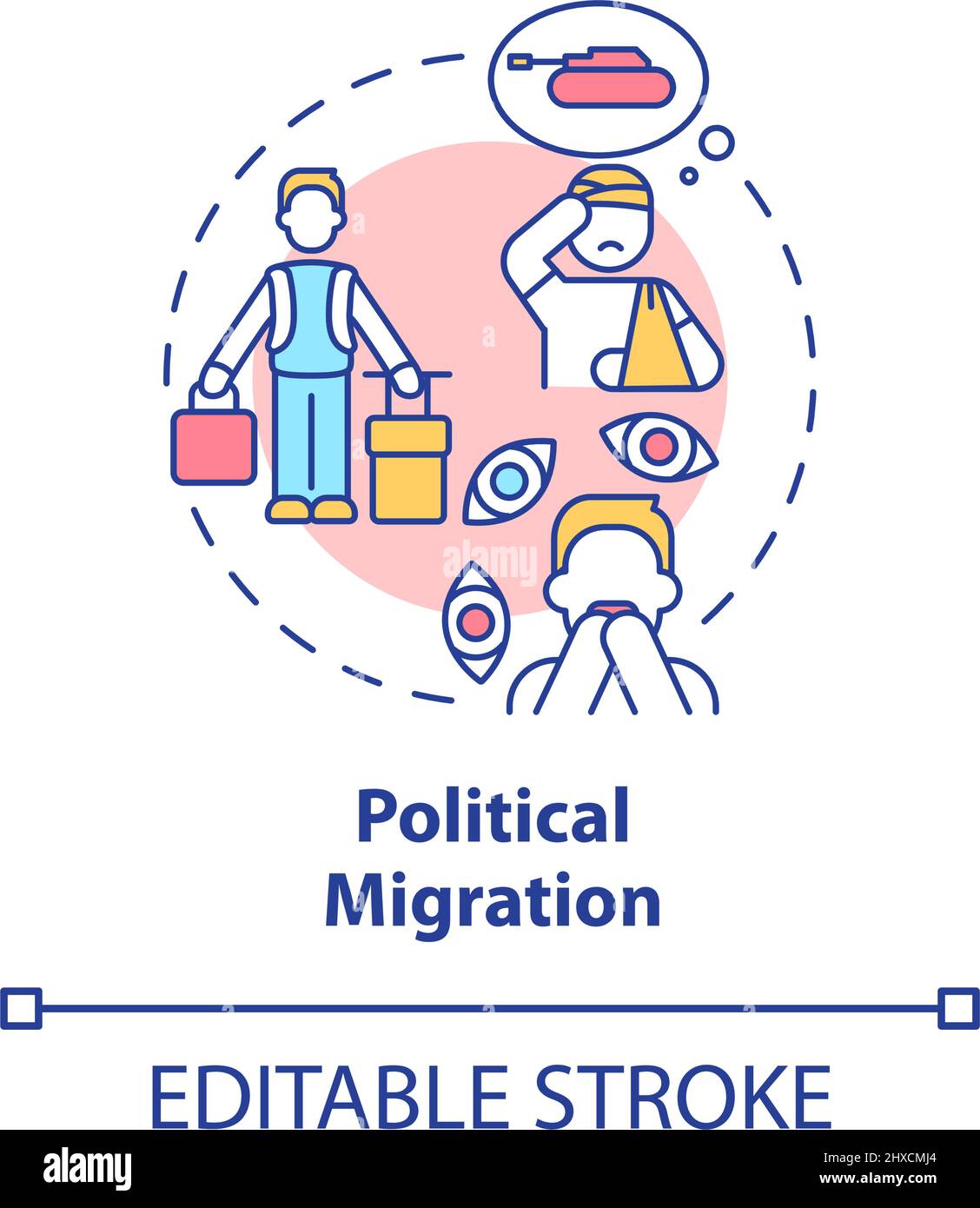 Political migration concept icon Stock Vector Image & Art - Alamy