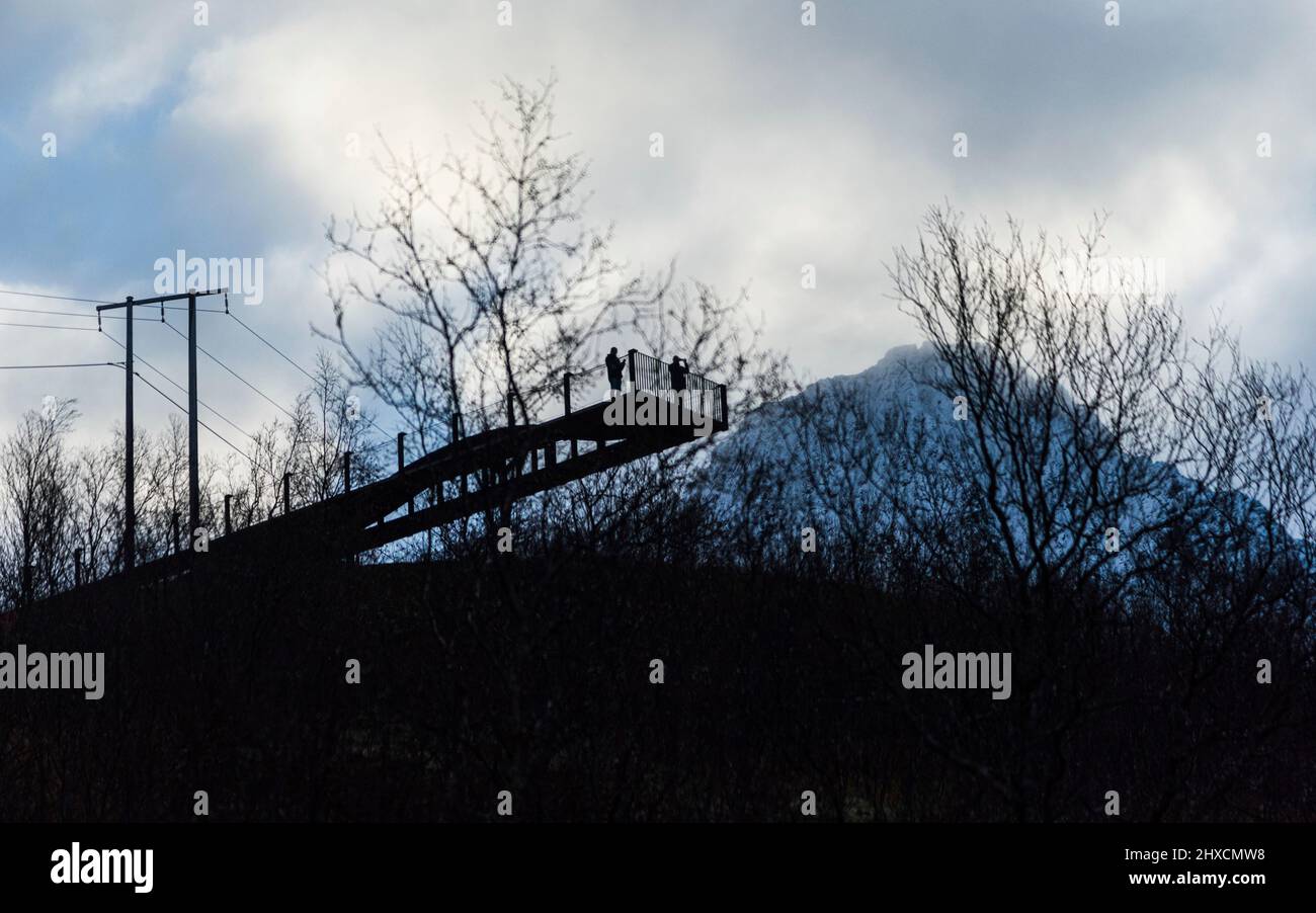 Silhouettes people on observation deck hi-res stock photography and ...
