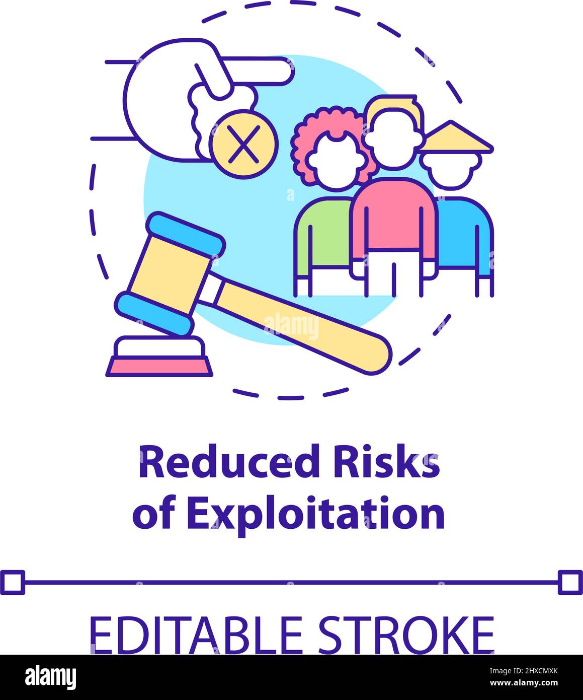 Reduced risks of exploitation concept icon Stock Vector Image & Art - Alamy