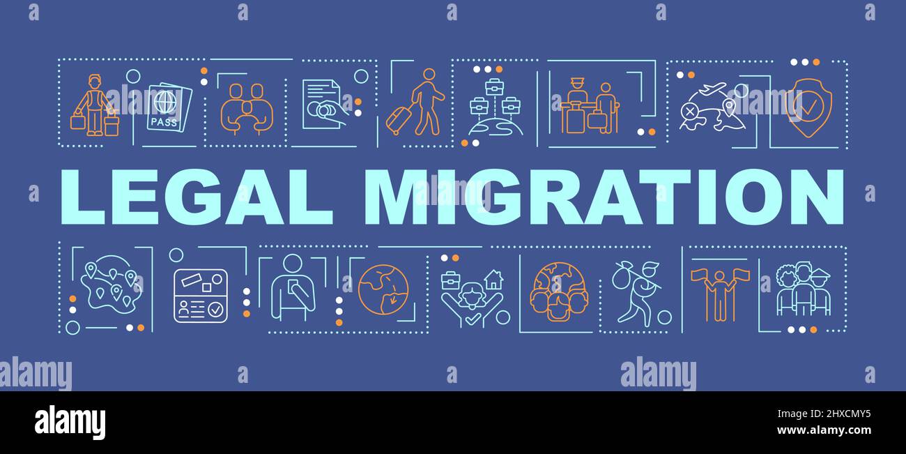 Legal migration word concepts dark blue banner Stock Vector Image & Art ...