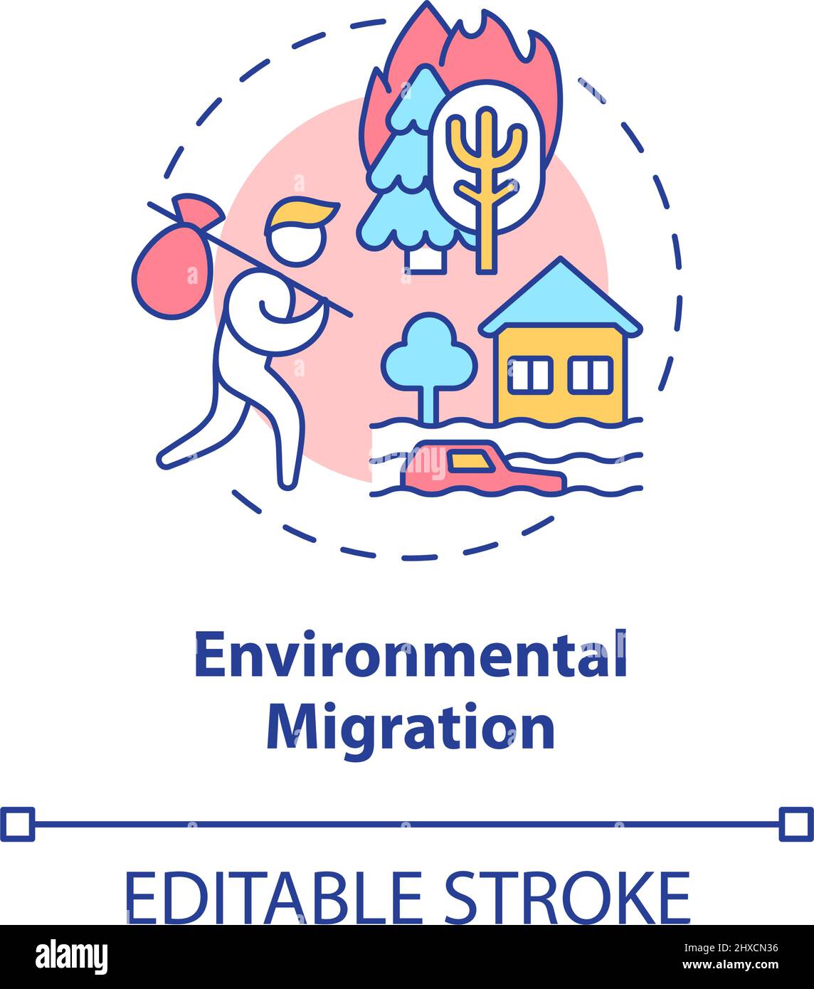 Environmental migration concept icon Stock Vector Image & Art - Alamy