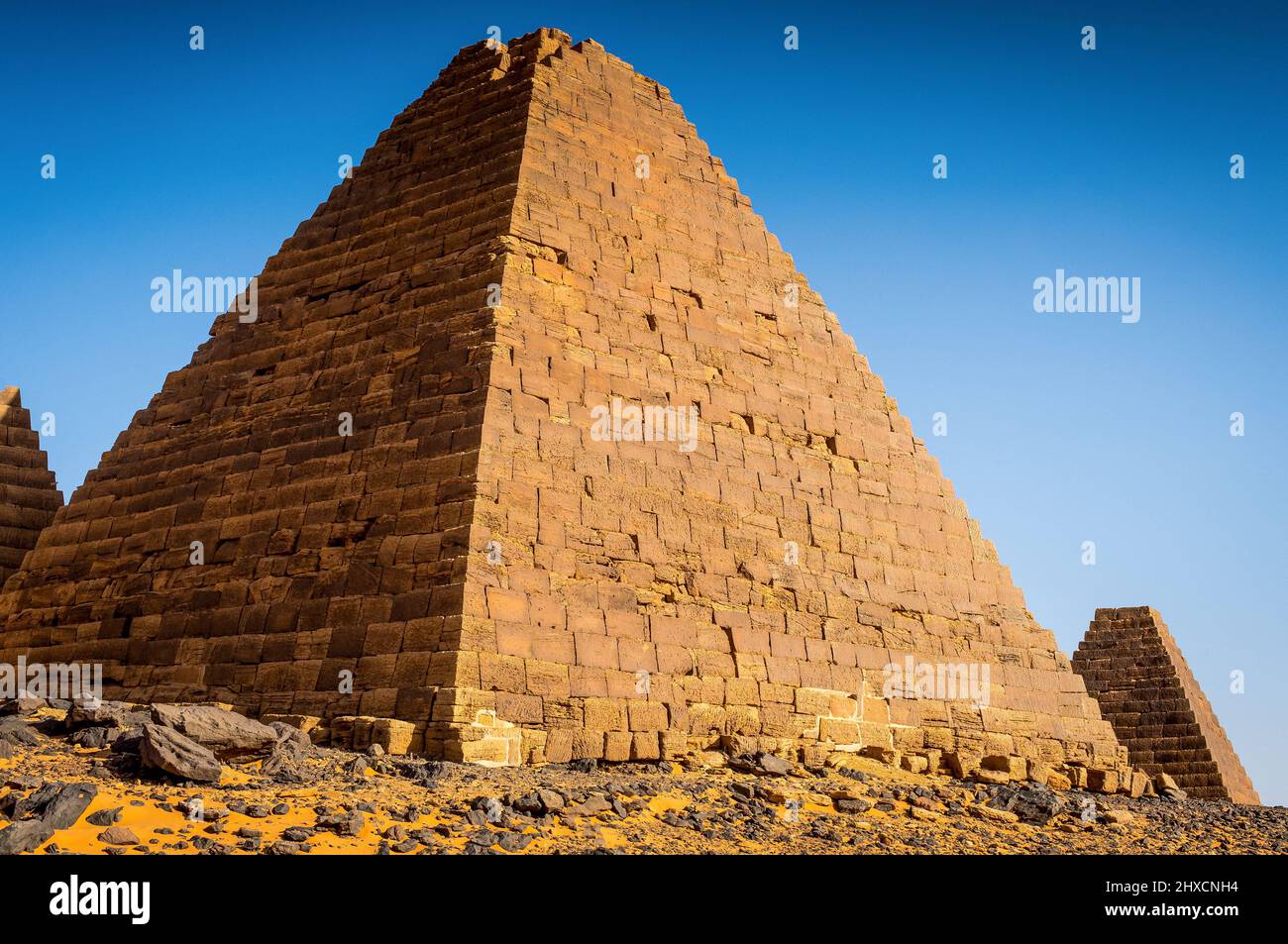 Close-up of a historical Pyramid of Meroe in the Sudan Stock Photo - Alamy