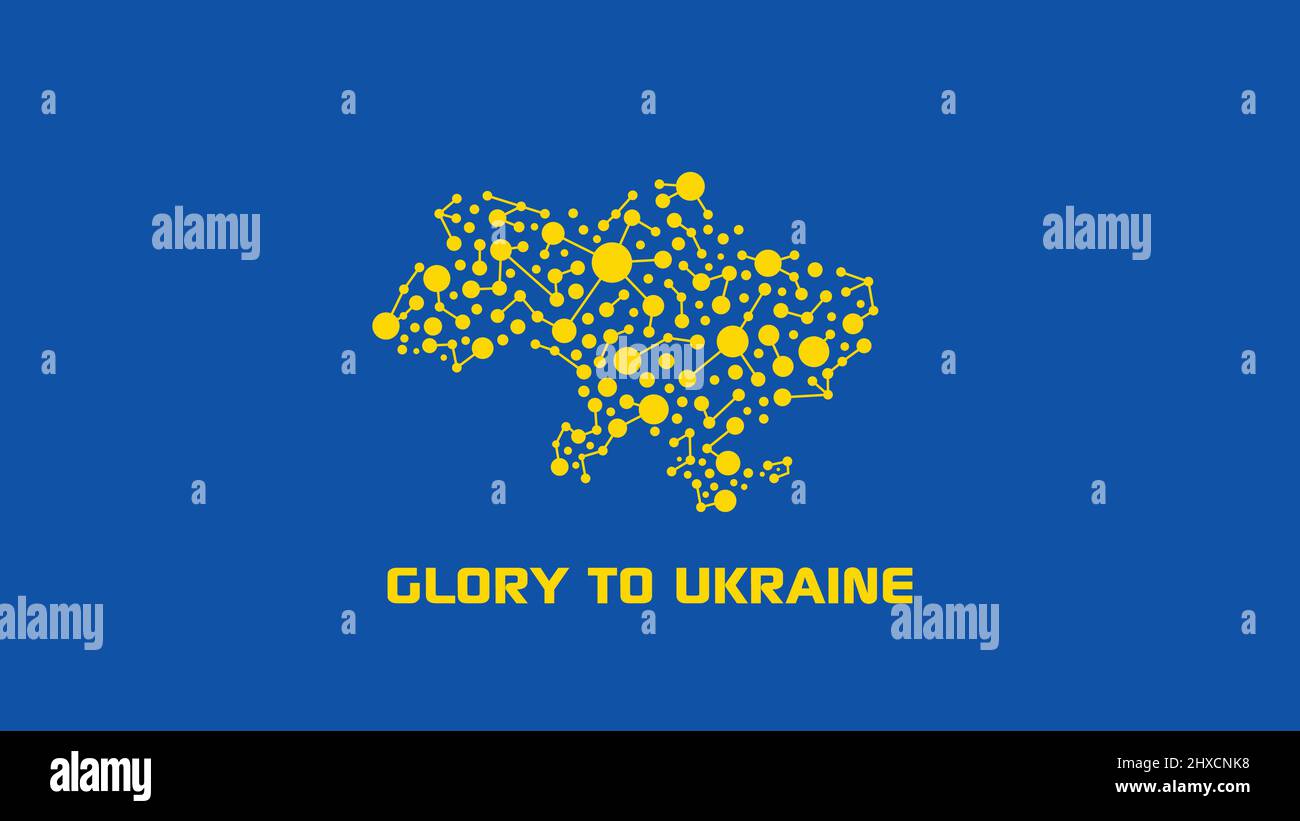 Ukraine Tech Map with copy space. Network connectivity concept Stock ...