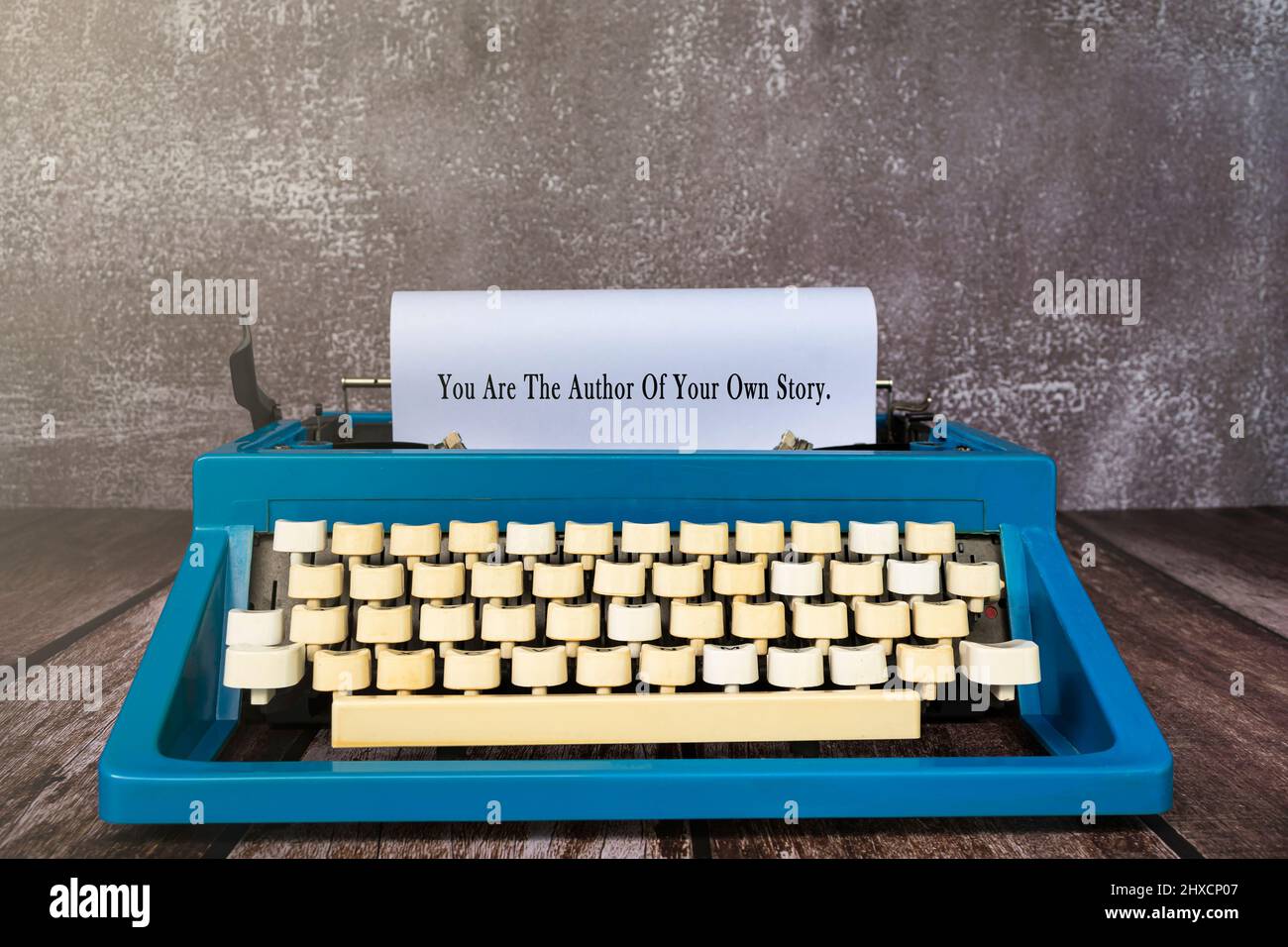 Motivational and inspirational quote typed on an old typewriter Stock ...