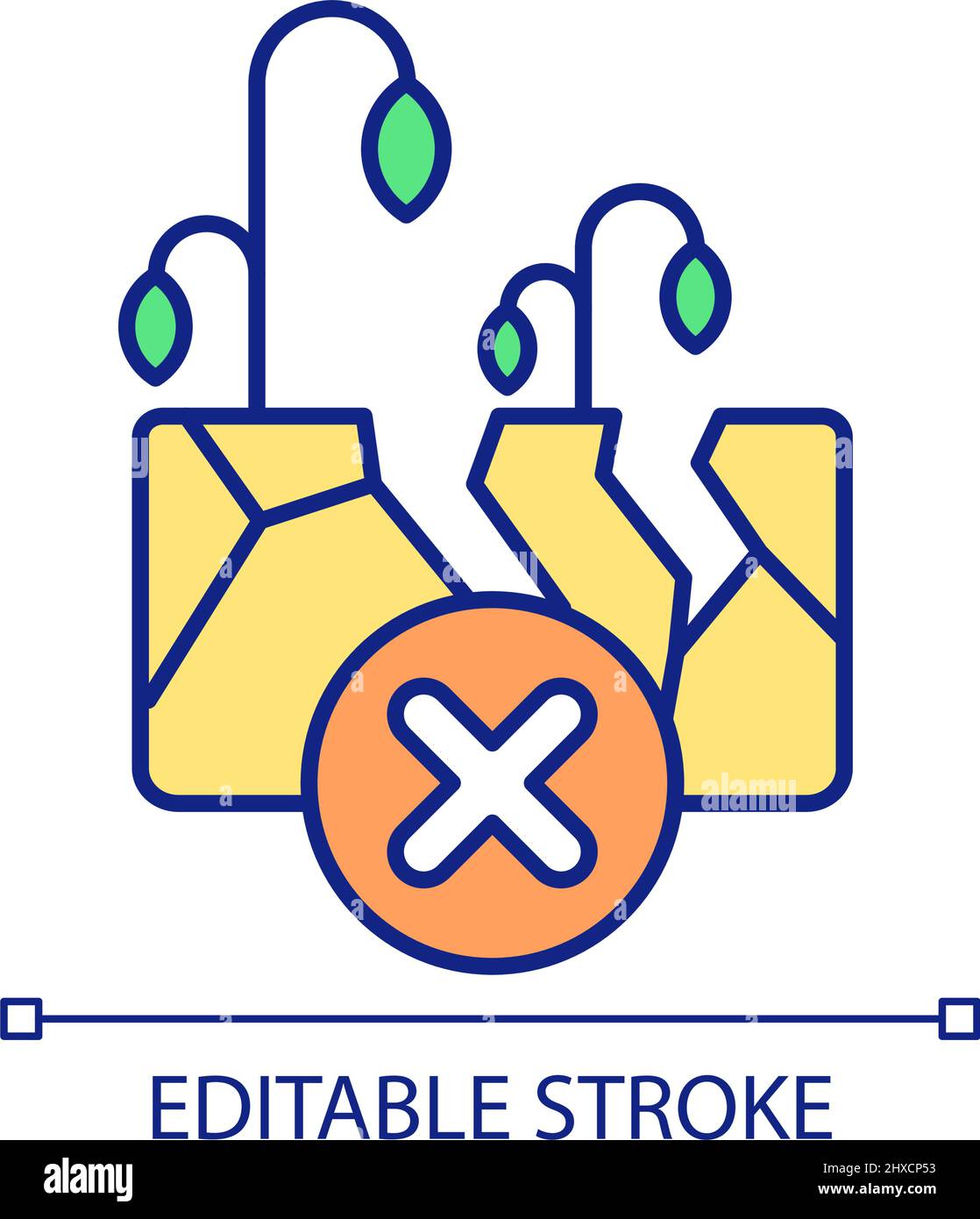 Parched soil problem RGB color icon Stock Vector Image & Art - Alamy