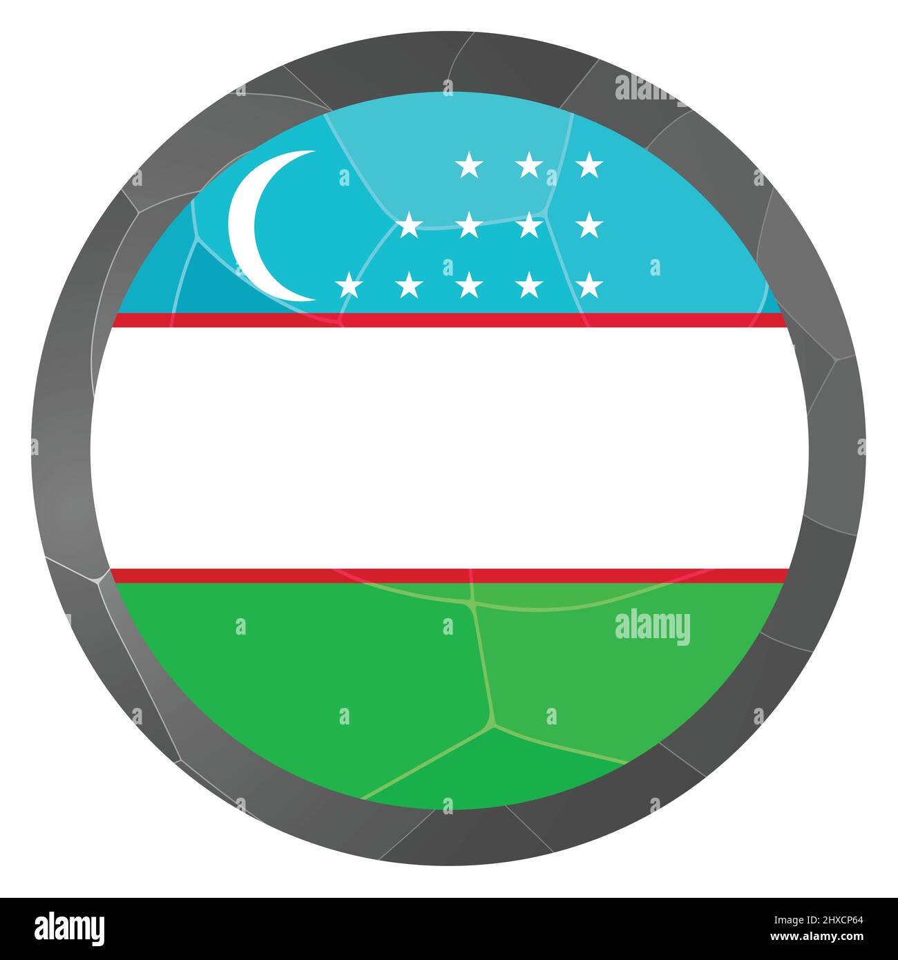 Round icon with flag of Uzbekistan. Glass light ball, sticker, sphere ...
