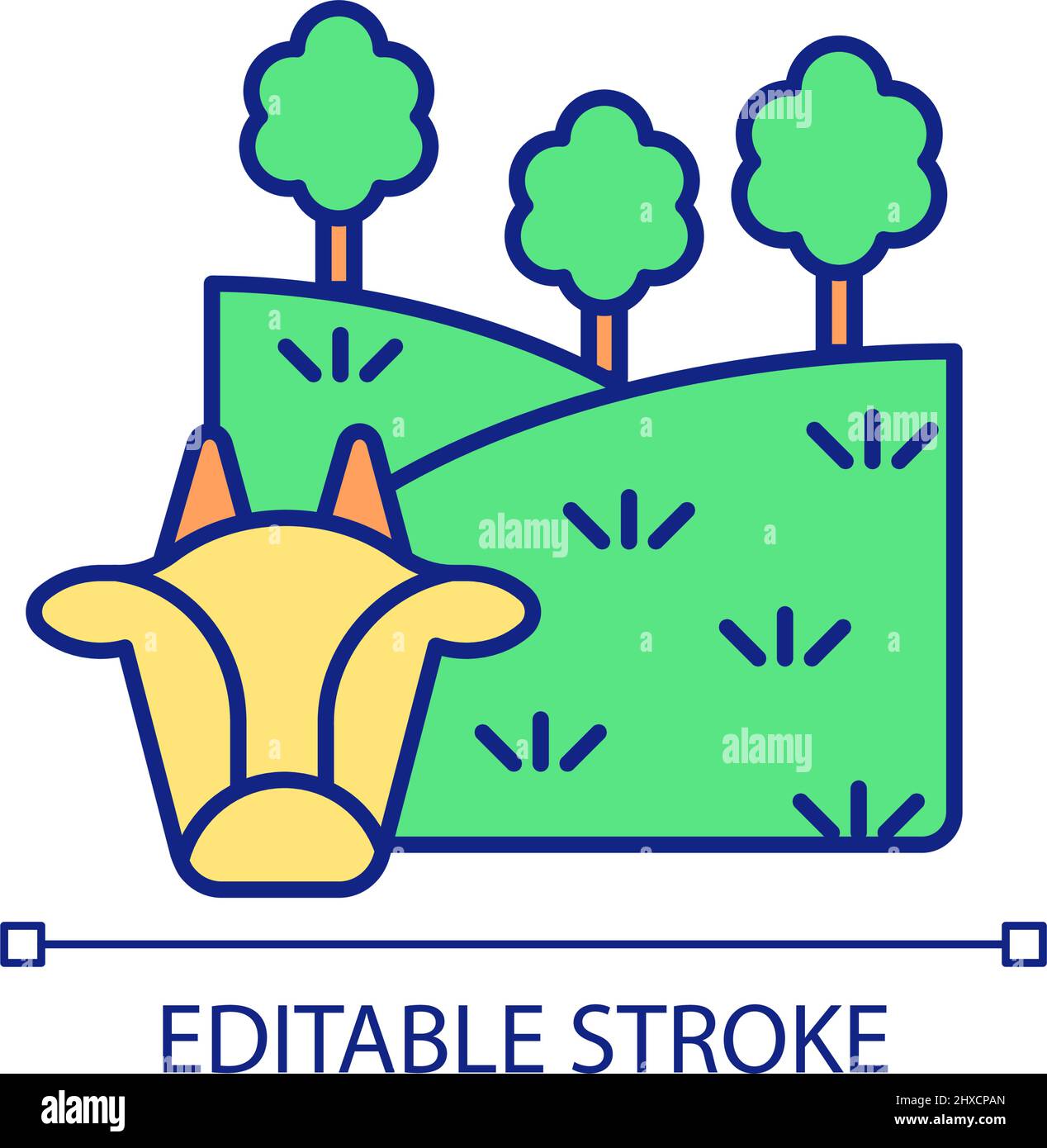 Grazing areas for cattle RGB color icon Stock Vector Image & Art - Alamy