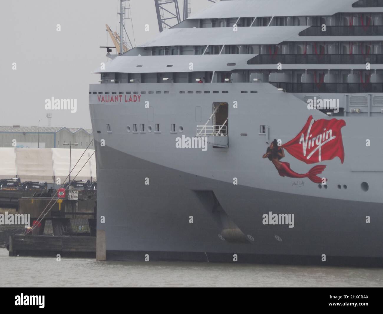 Gravesend, Kent, UK. 11th Mar, 2022. The brand new Virgin cruise ship ...
