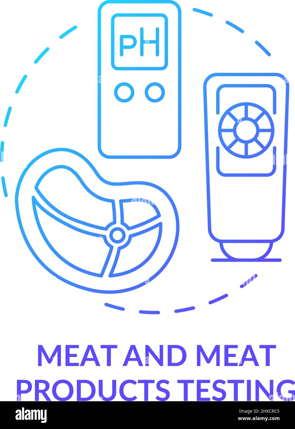 Meat and meat products testing blue gradient concept icon Stock Vector ...