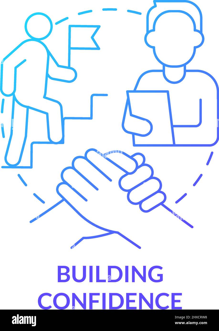 Building confidence blue gradient concept icon Stock Vector Image & Art ...