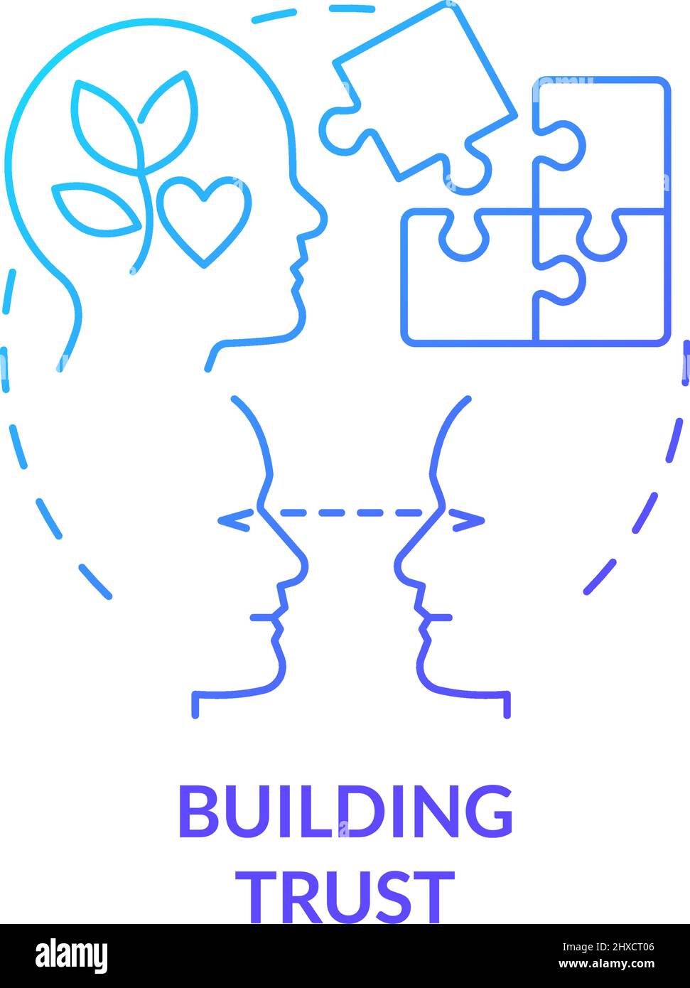 Building trust blue gradient concept icon Stock Vector Image & Art - Alamy