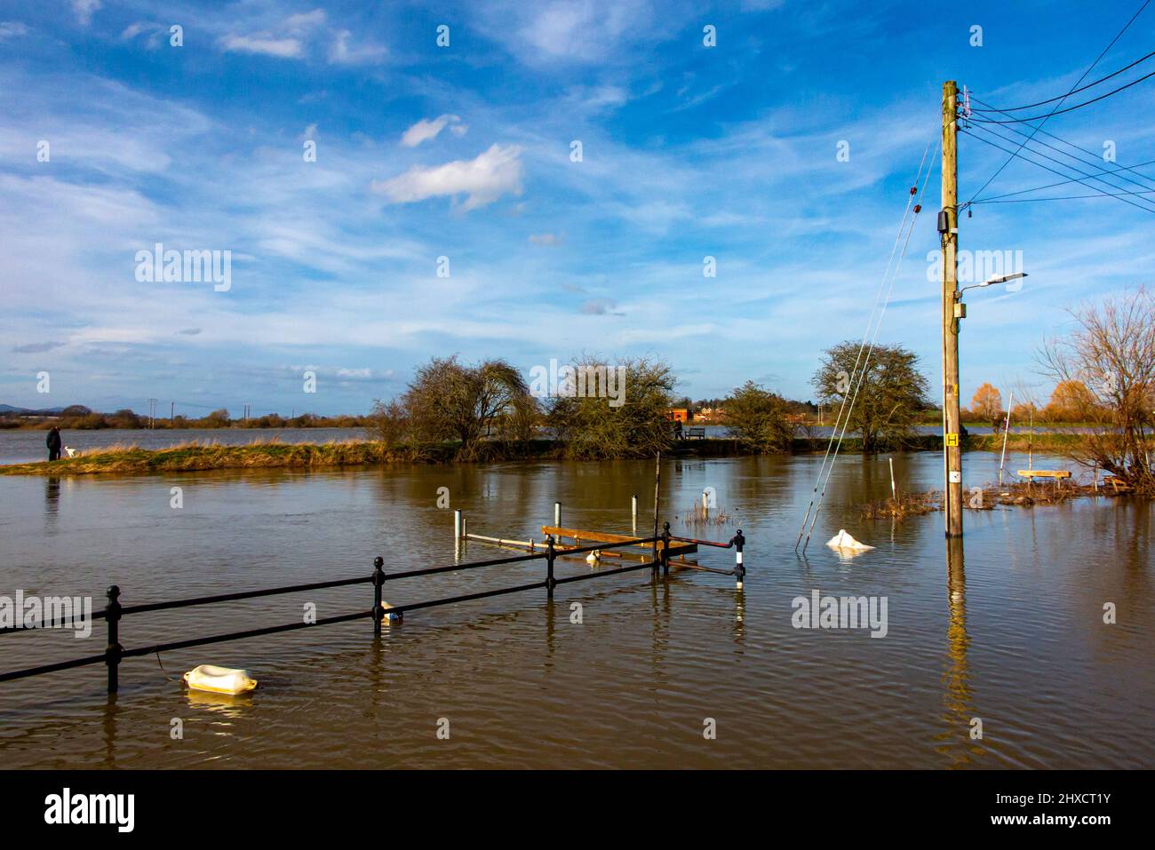 Severe flooding in Tewkesbury Gloucestershire England UK at the point ...