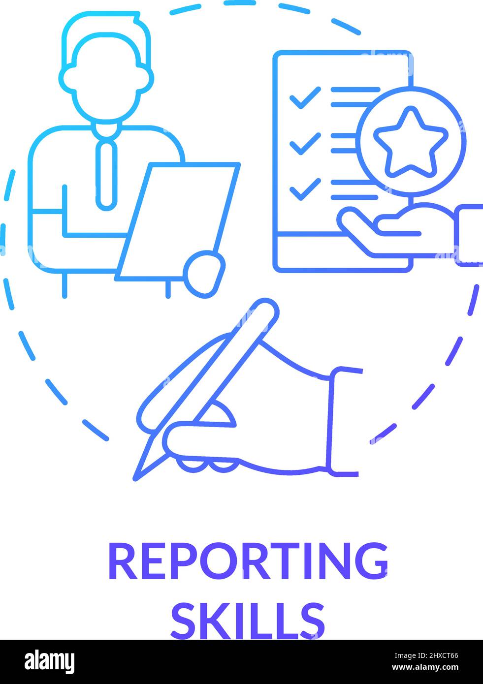 Reporting Skills Blue Gradient Concept Icon Stock Vector Image Art 