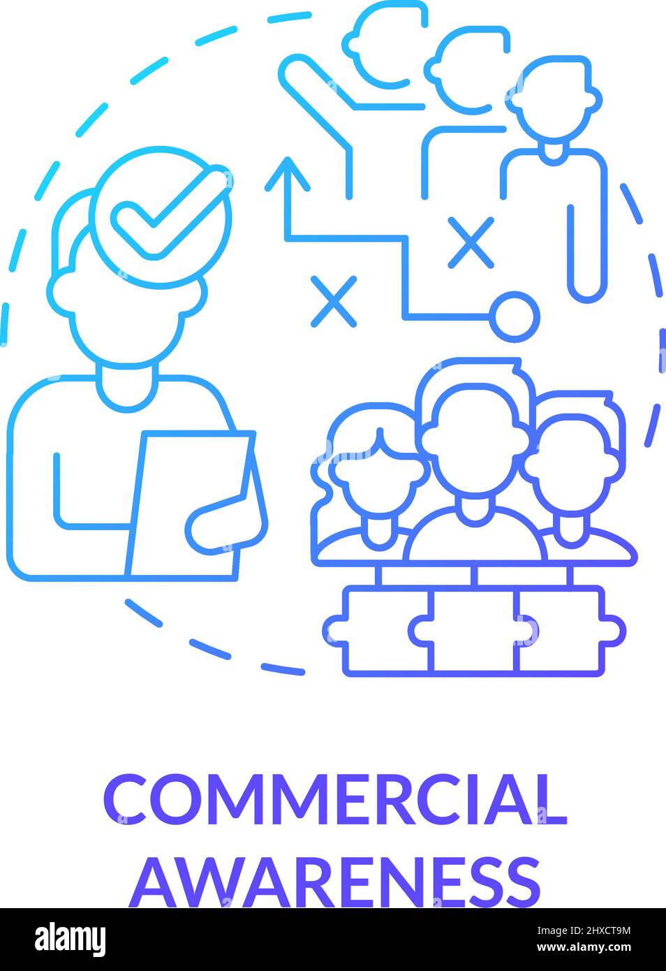 Commercial awareness blue gradient concept icon Stock Vector Image ...