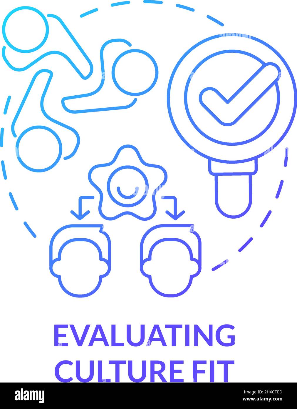 Evaluating culture fit blue gradient concept icon Stock Vector Image ...