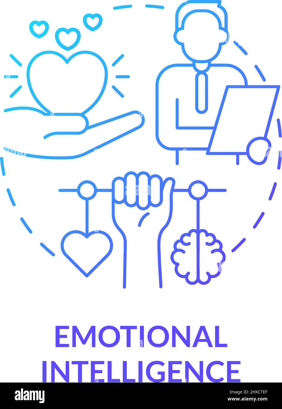 Emotional intelligence blue gradient concept icon Stock Vector Image ...