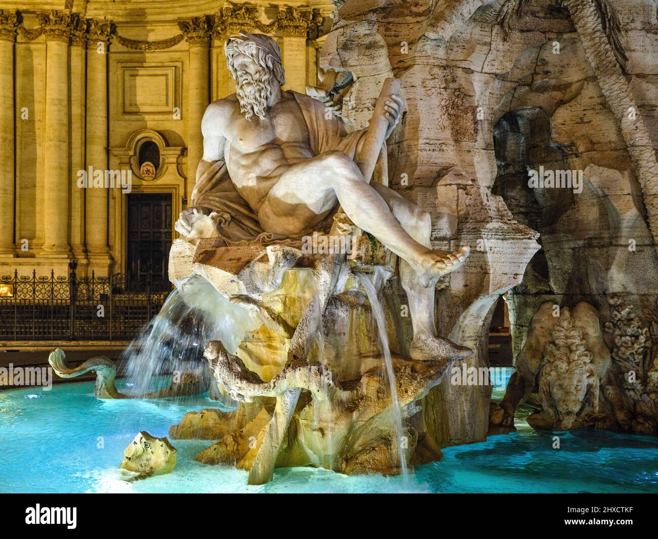 The Fountain of the Four Streams in Piazza Navona, Rome Stock Photo - Alamy
