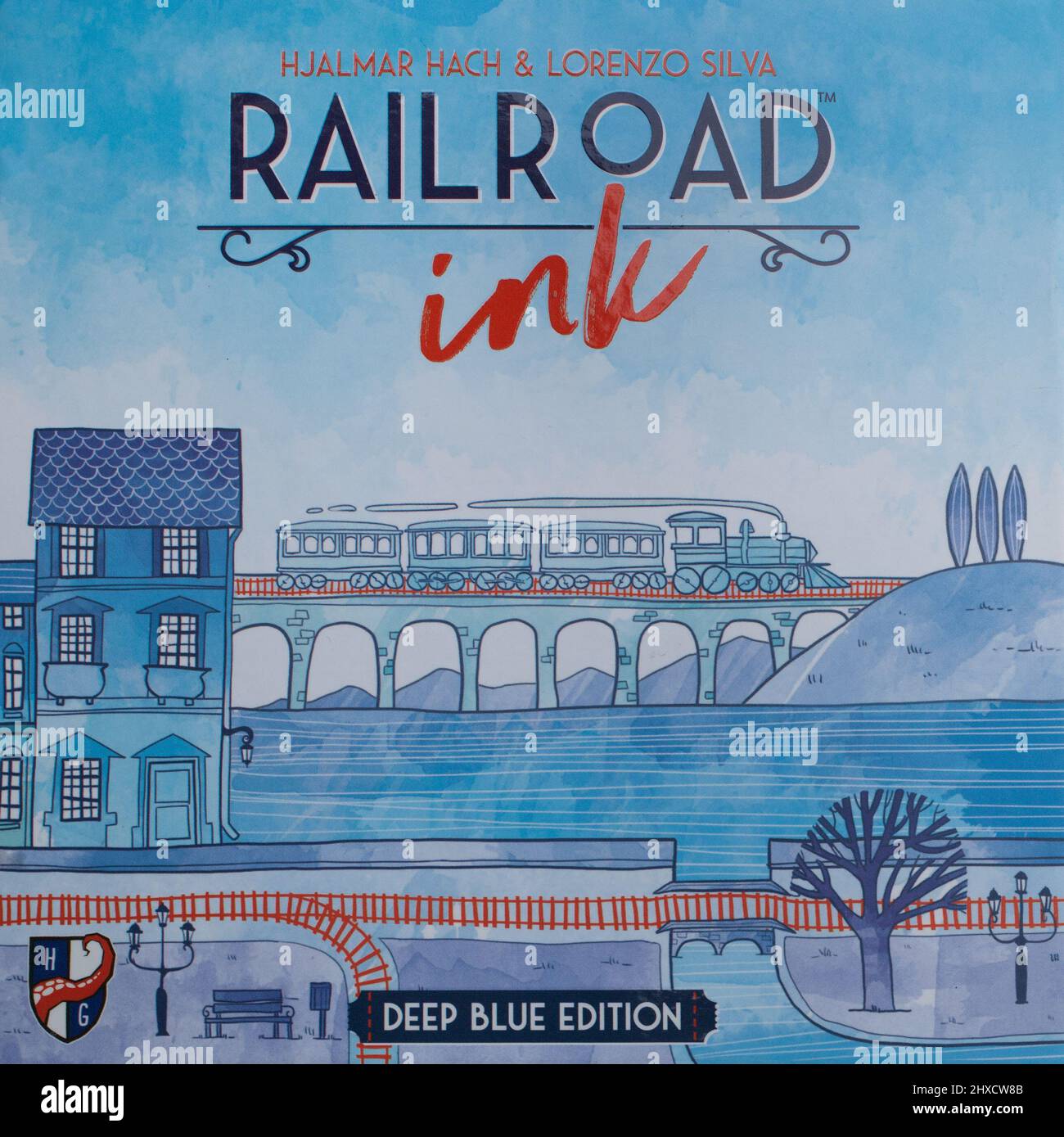 The board game, Railroad Ink Stock Photo - Alamy