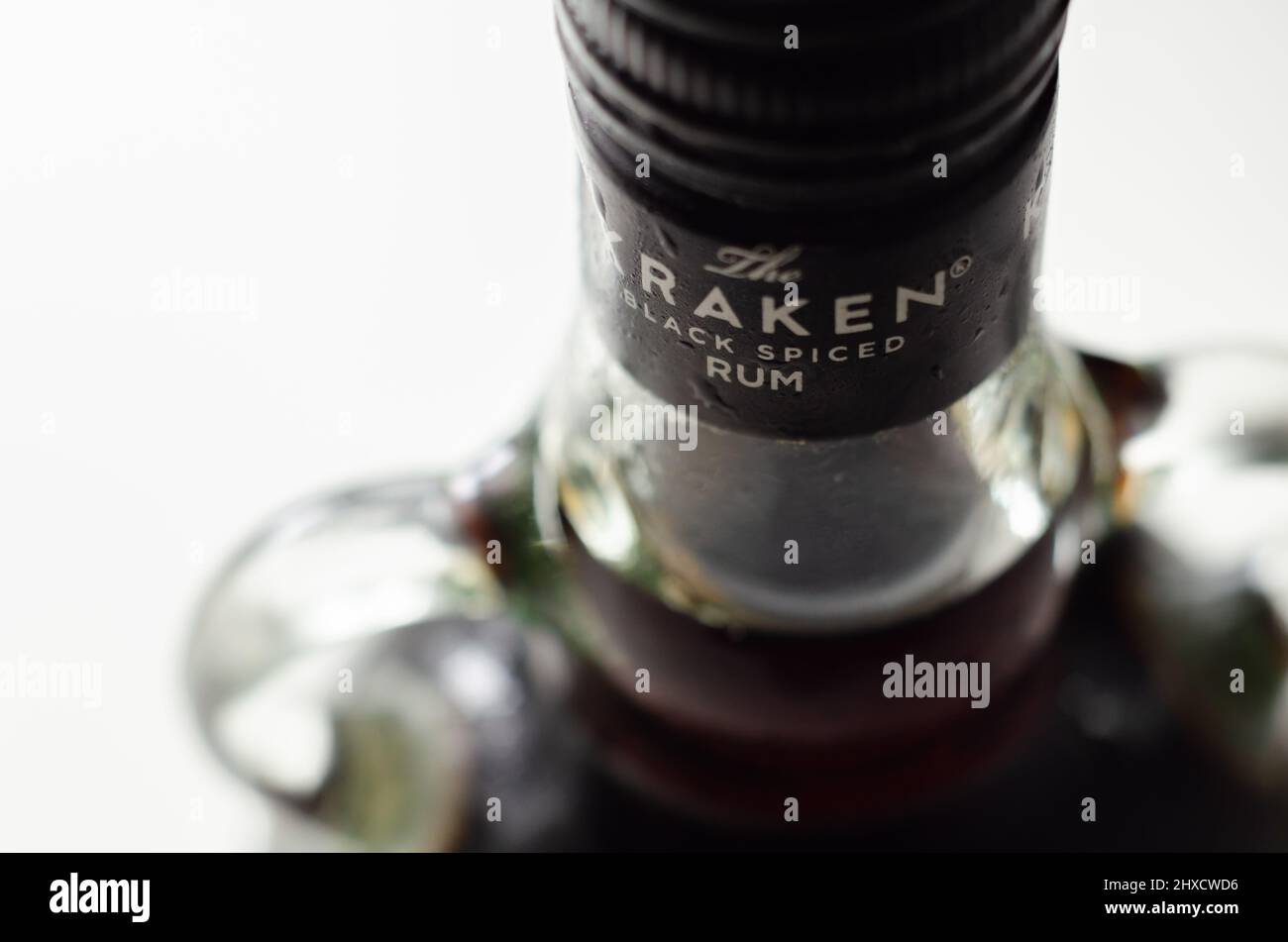 LONDON, UNITED KINGDOM - FEBRUARY 01, 2022 Caribbean black spiced rum ...
