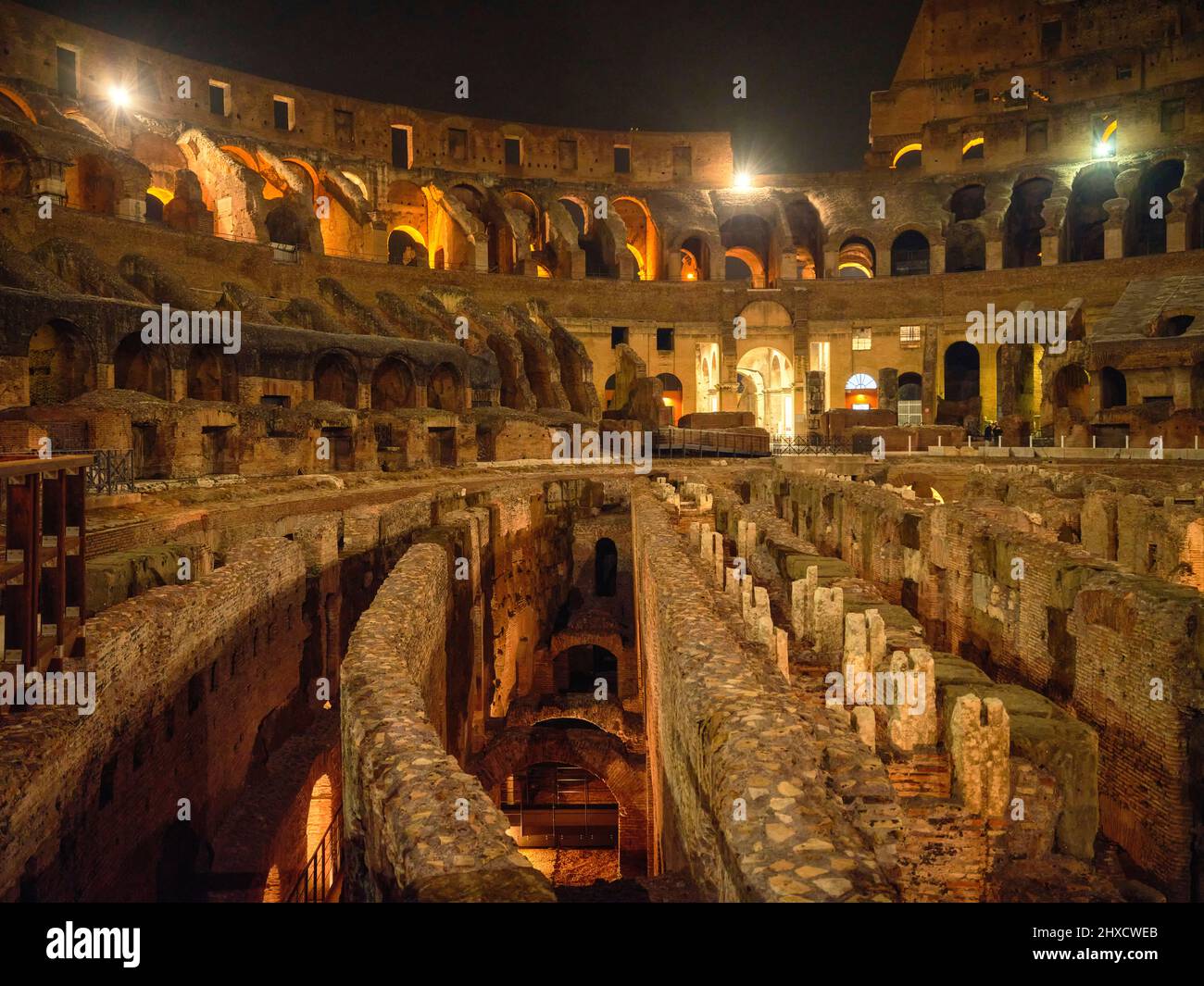 Night tour in Colosseum, Rome Stock Photo - Alamy