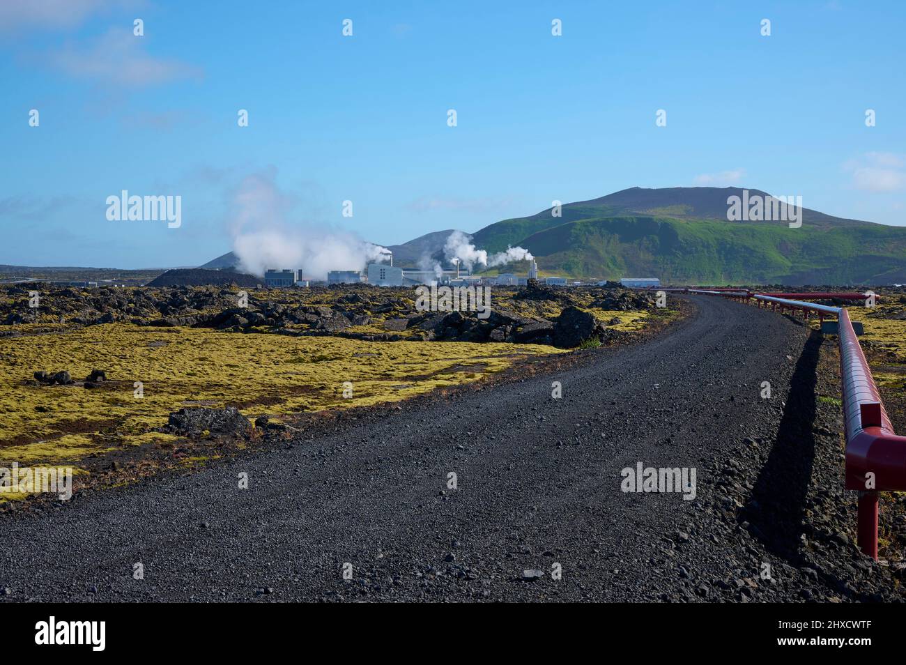 Straße, Svartsengi, Geothermal, Power Plant, Summer, Grindavik ...
