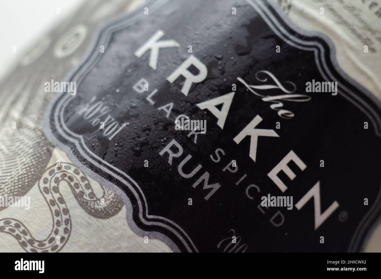 LONDON, UNITED KINGDOM - FEBRUARY 01, 2022 Caribbean black spiced rum ...