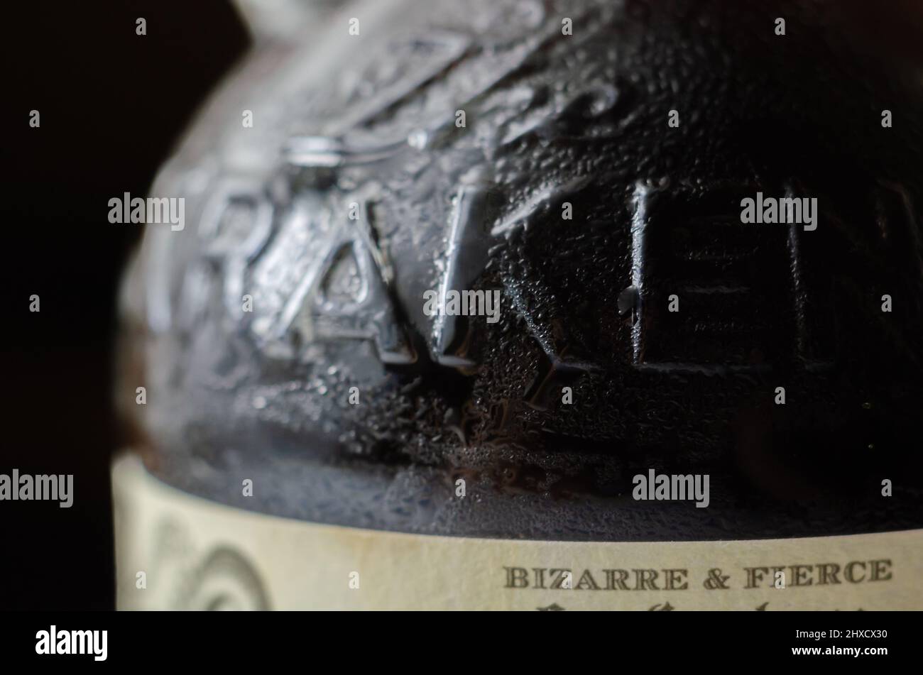 LONDON, UNITED KINGDOM - FEBRUARY 01, 2022 Caribbean black spiced rum ...