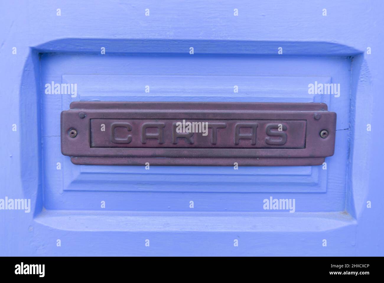 Letterbox in the door, traditional way of delivering letters to the ...