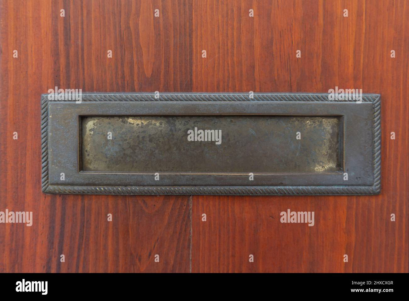 Letterbox in the door, traditional way of delivering letters to the ...