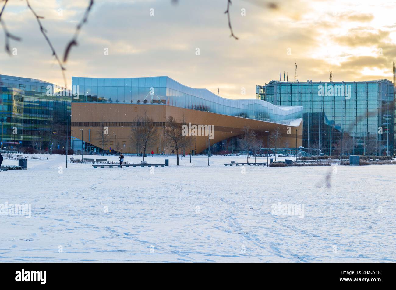 Helsinki, Finland, december 2021. Central Library Oodi seen from the ...