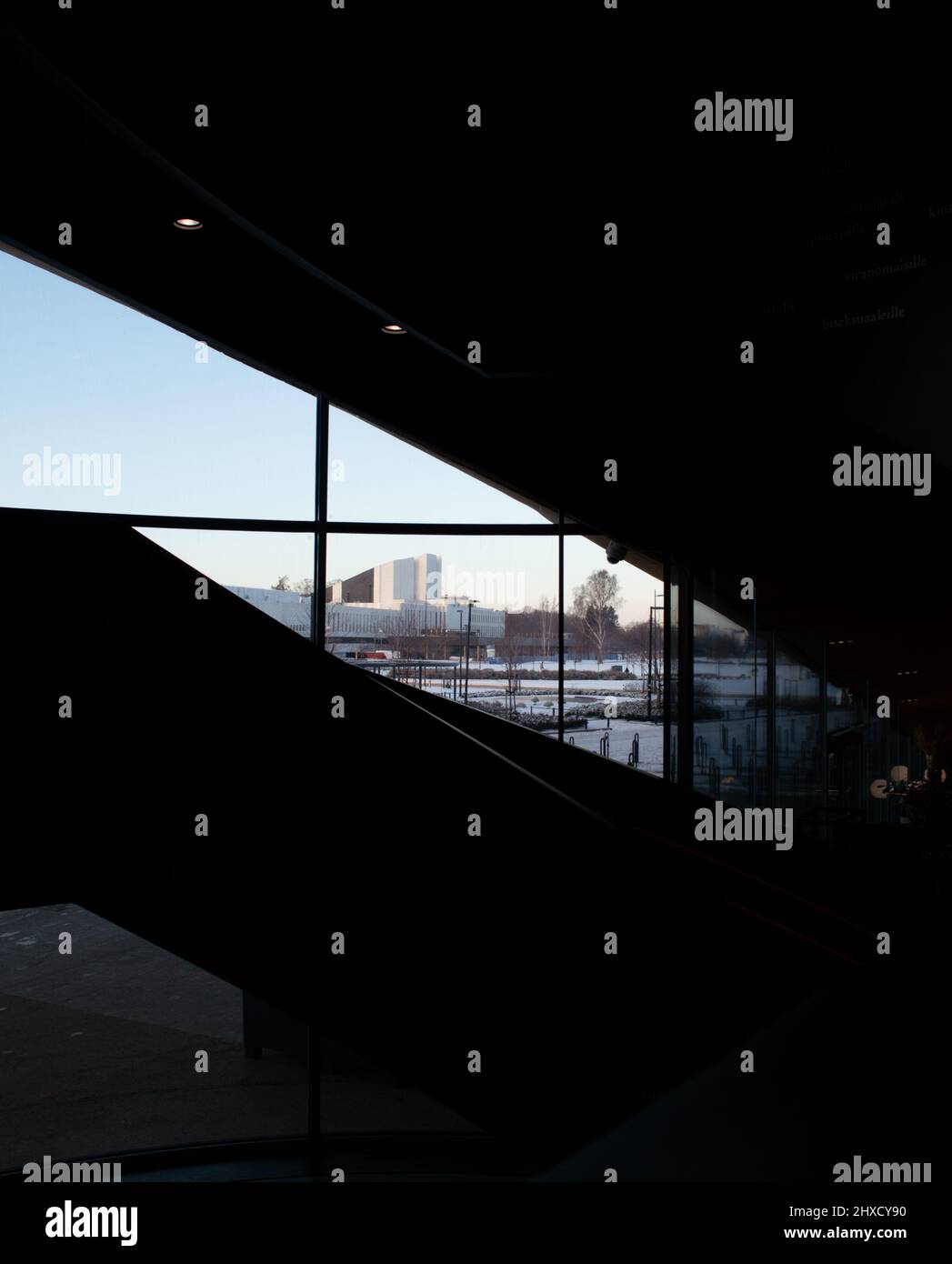 Helsinki, Finland, december 2021. Interior detail of Oodi central ...