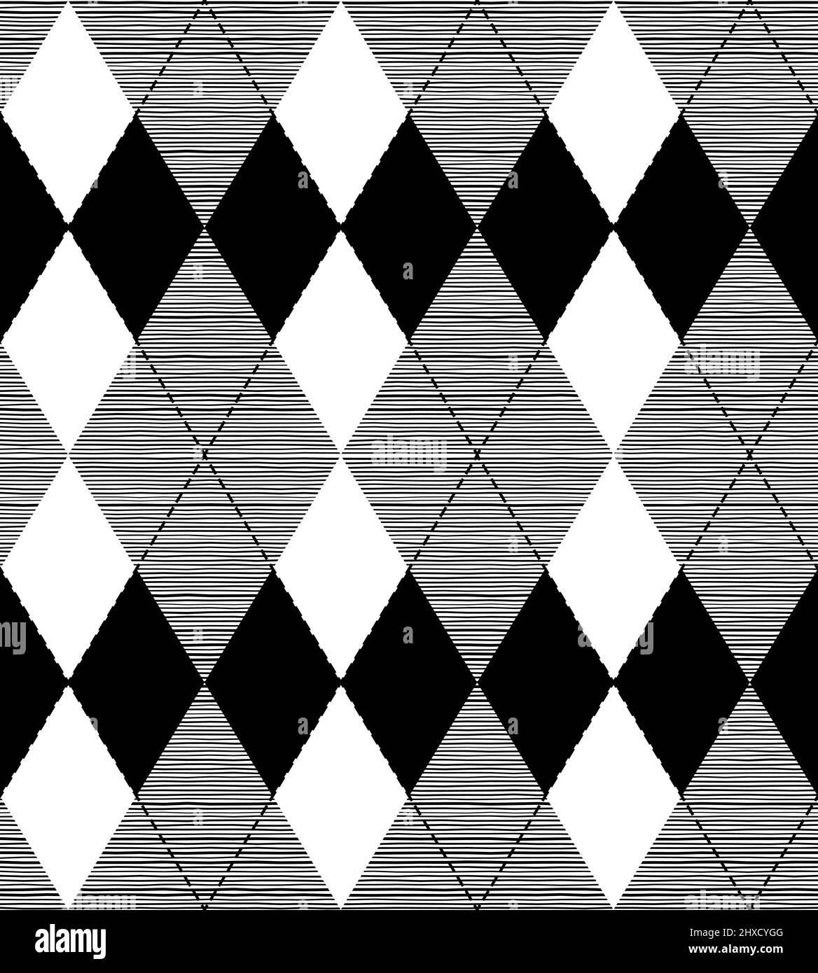 Traditional Black and White Rhombus Seamless Pattern Design Stock ...
