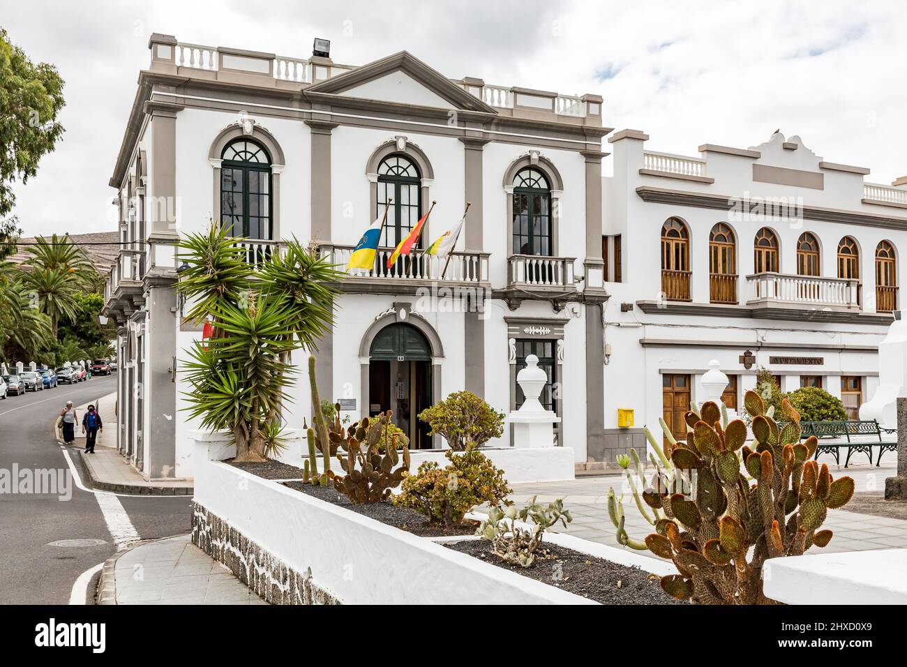 Haria Town Hall, Plaza de La Constitucion, Haria, Valley of 1000 Palms ...