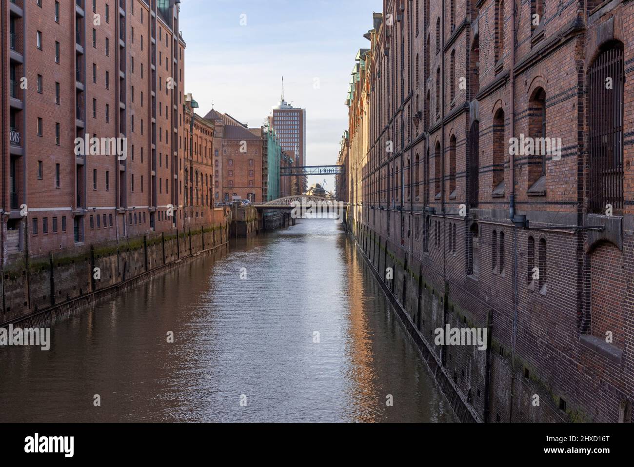Hanseatic city of Hamburg, view of the buildings of the famous ...