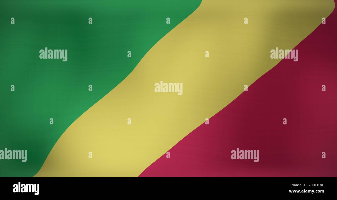 Image of moving flag of congo waving Stock Photo - Alamy