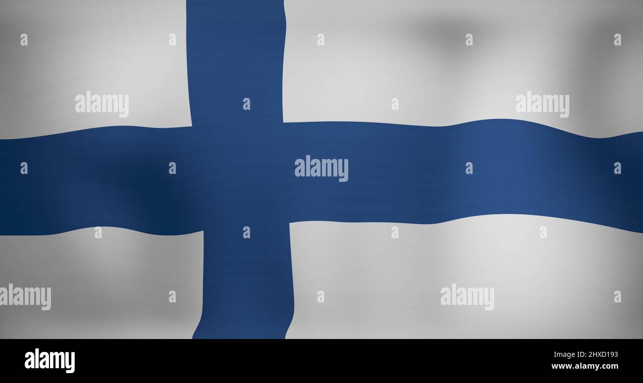 Image of moving flag of finland waving Stock Photo - Alamy