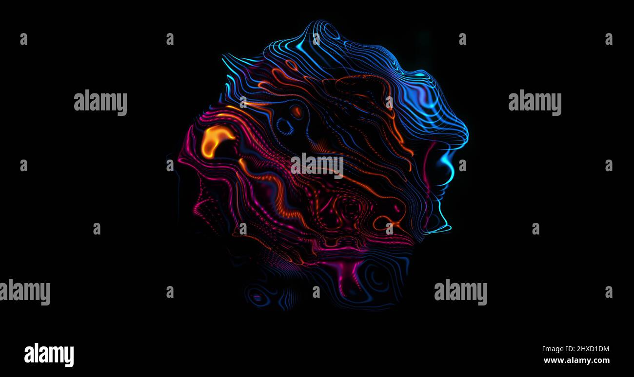 Image of yellow and red shape waving on black background Stock Photo ...