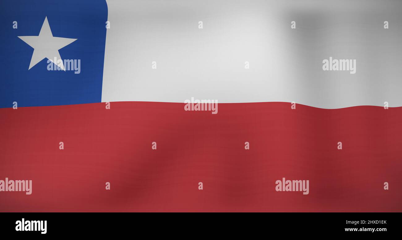 Image of moving flag of chile waving Stock Photo - Alamy