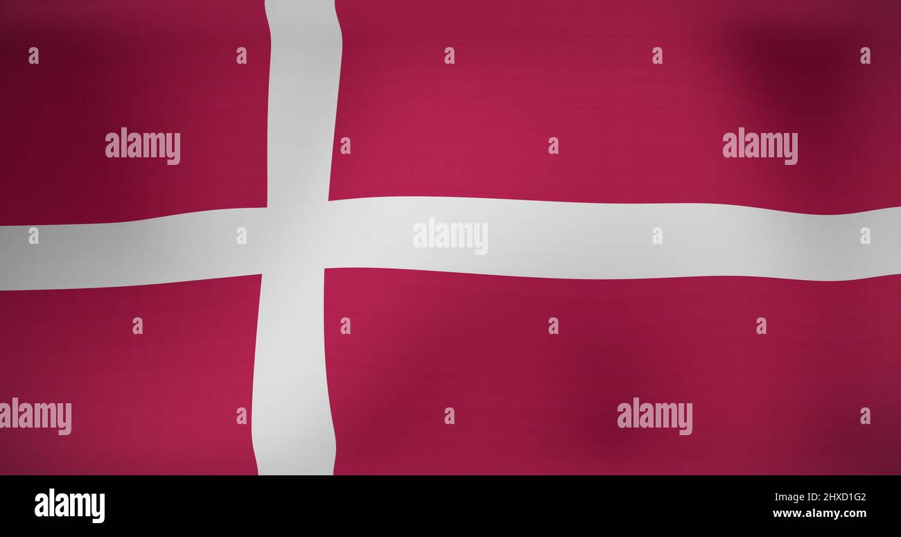 Image of moving flag of denmark waving Stock Photo - Alamy