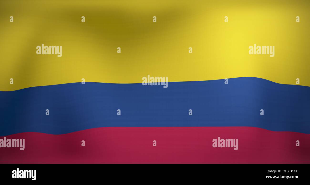 Image of moving flag of colombia waving Stock Photo - Alamy