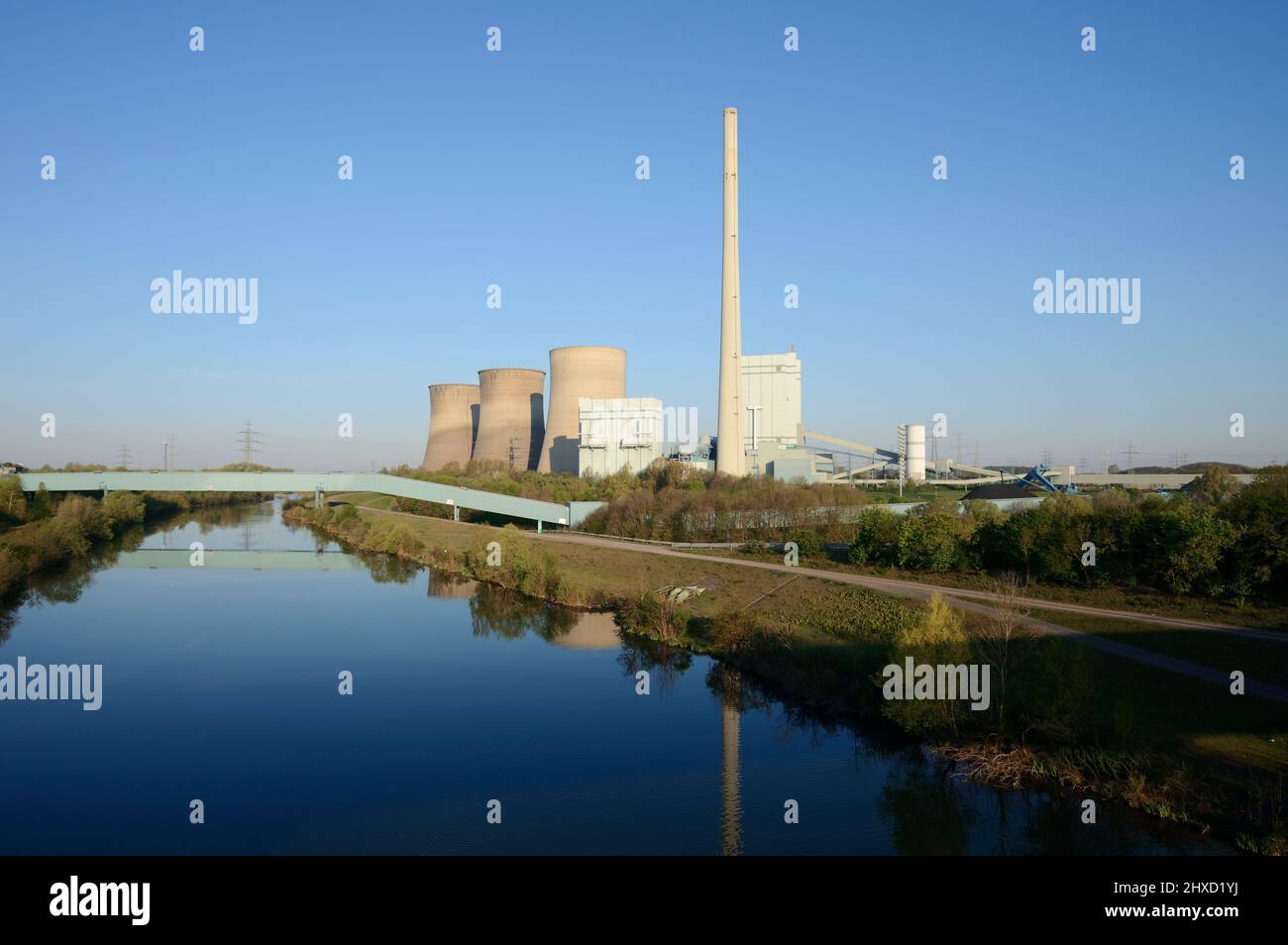Gersteinwerk power plant on the river lippe hi-res stock photography ...