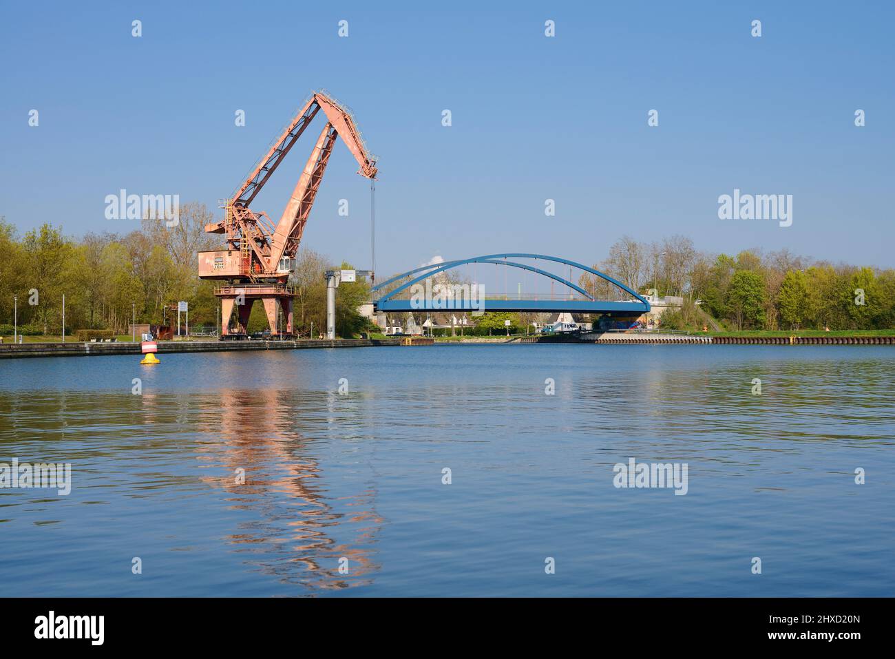 Mohr crane in the Prussian harbor on the Datteln-Hamm canal, Lünen ...